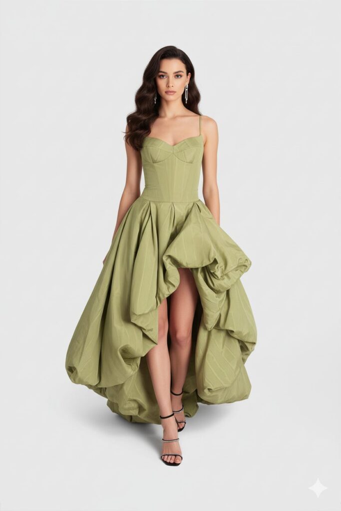 Michelle Moire Gown in Green - Luciana Balderrama » Luciana Balderrama